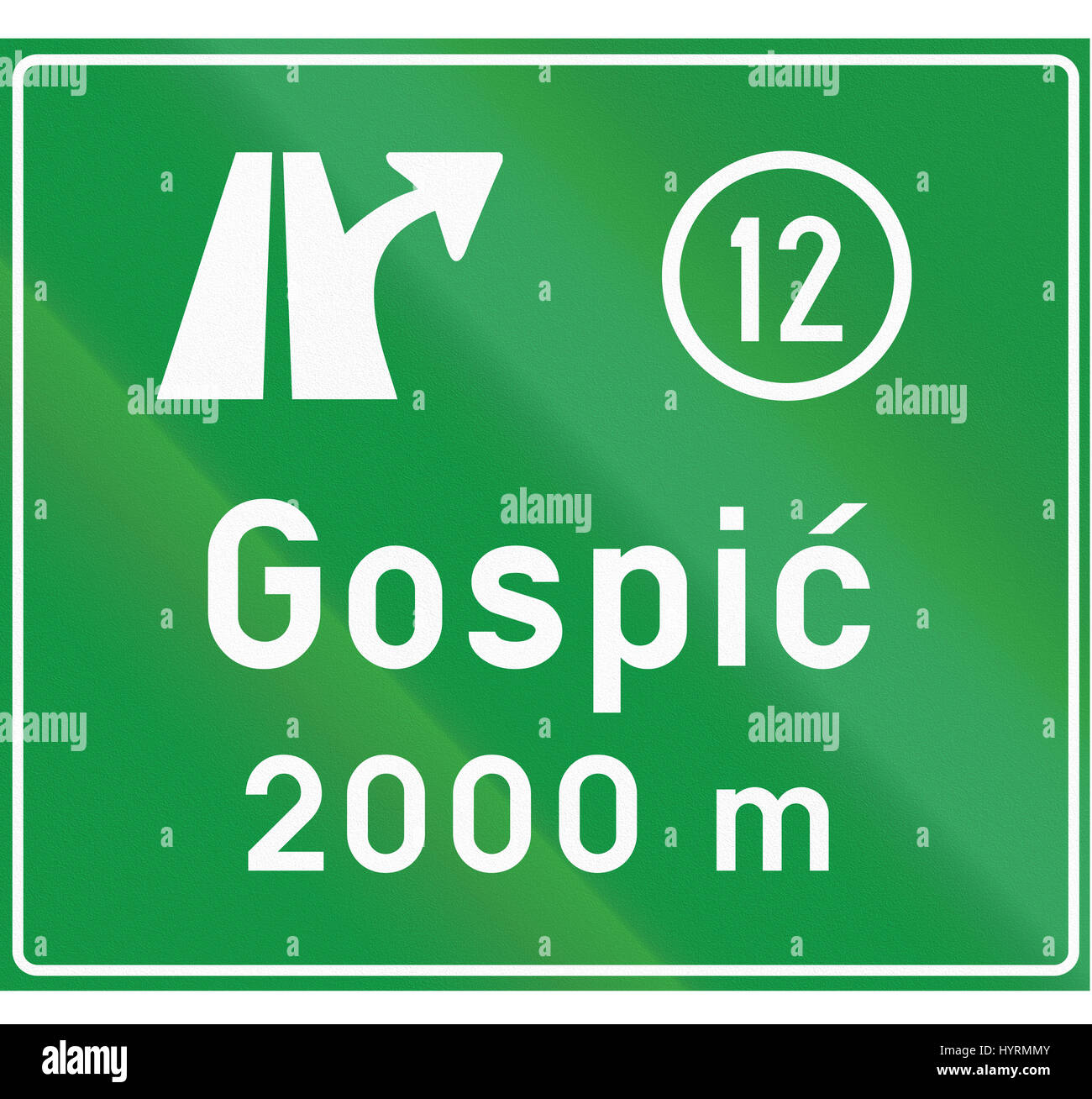 Information road sign used in Croatia - Highway exit Stock Photo - Alamy