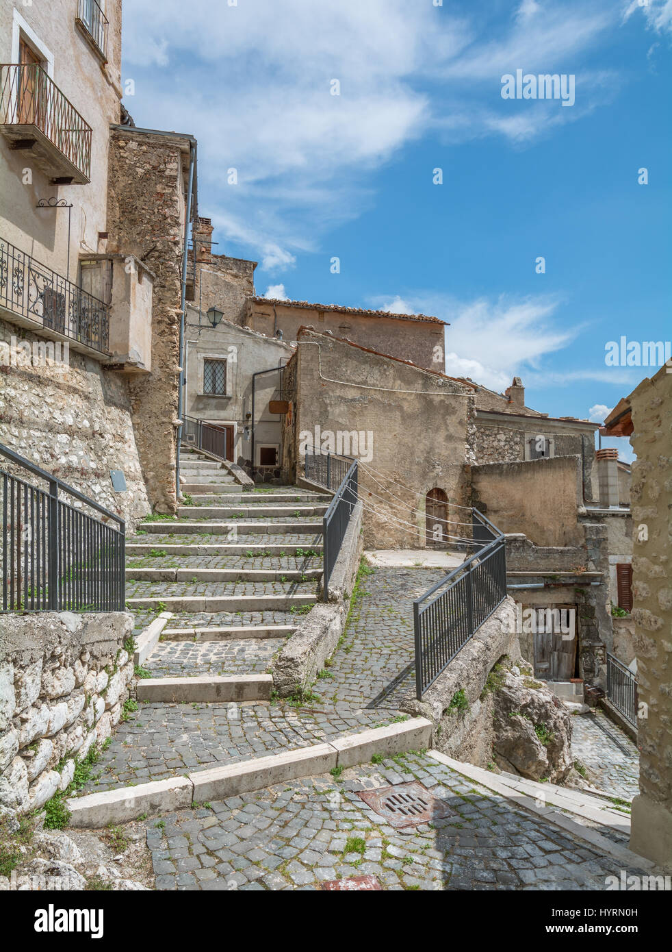Scenic sight in Castel del Monte, L'Aquila Province, Abruzzo (Italy ...