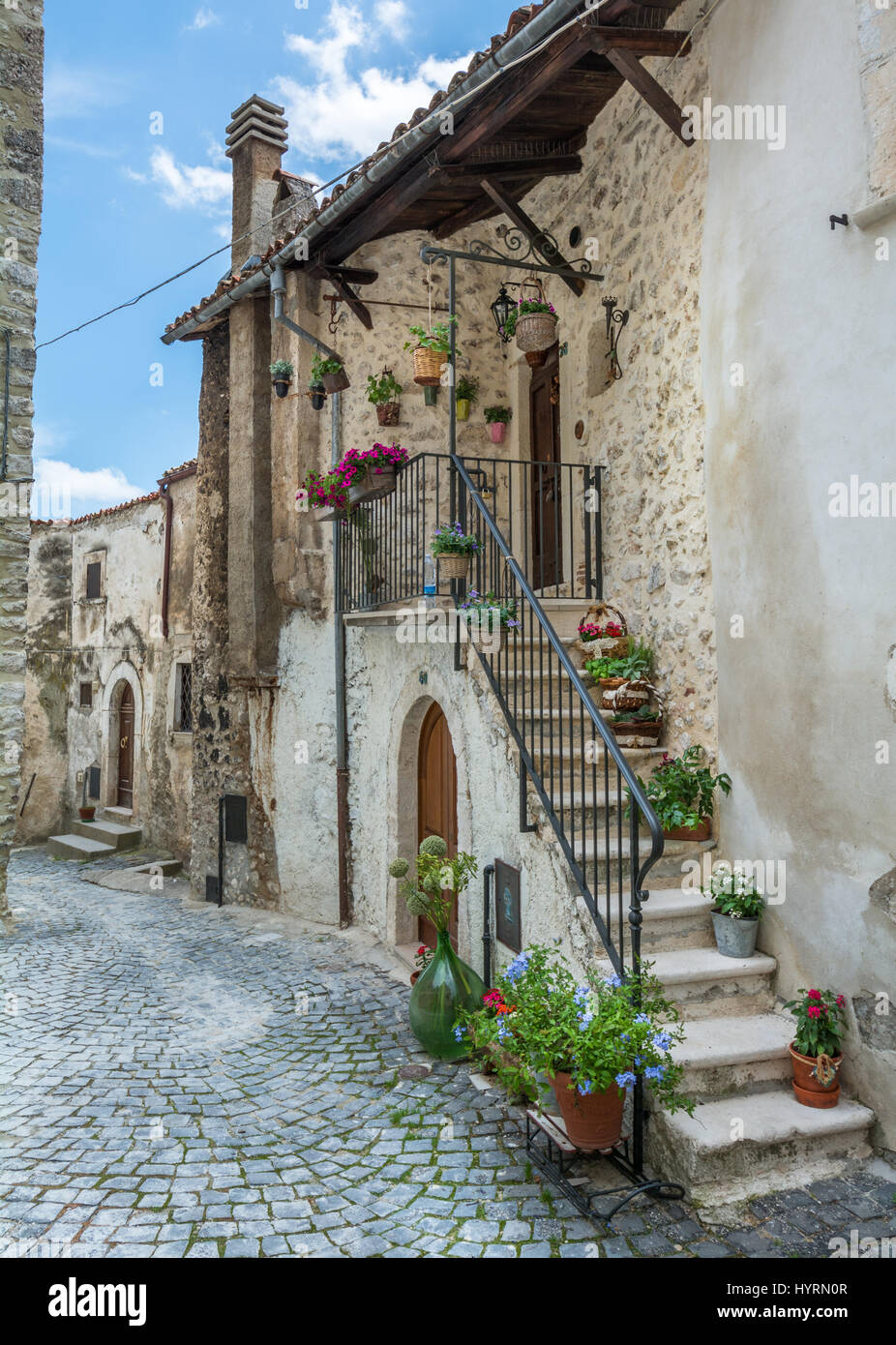 Scenic sight in Castel del Monte, L'Aquila Province, Abruzzo (Italy ...