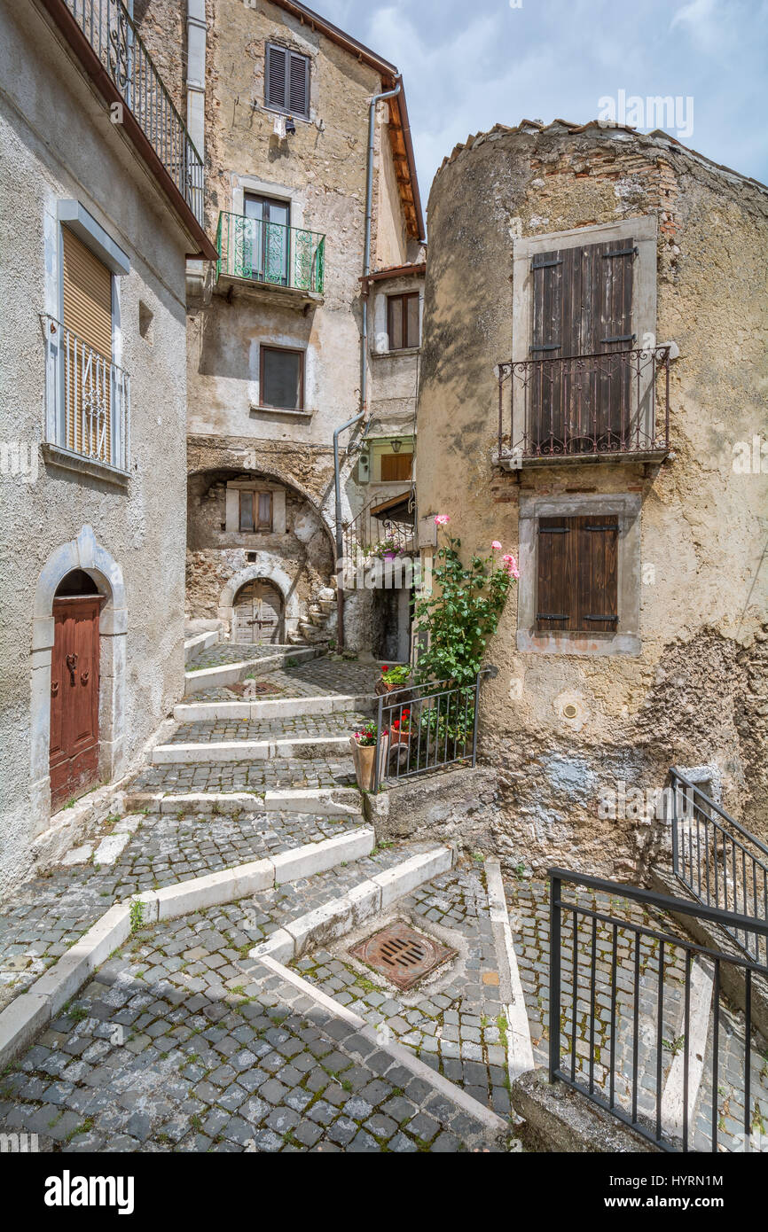 Scenic sight in Castel del Monte, L'Aquila Province, Abruzzo (Italy ...