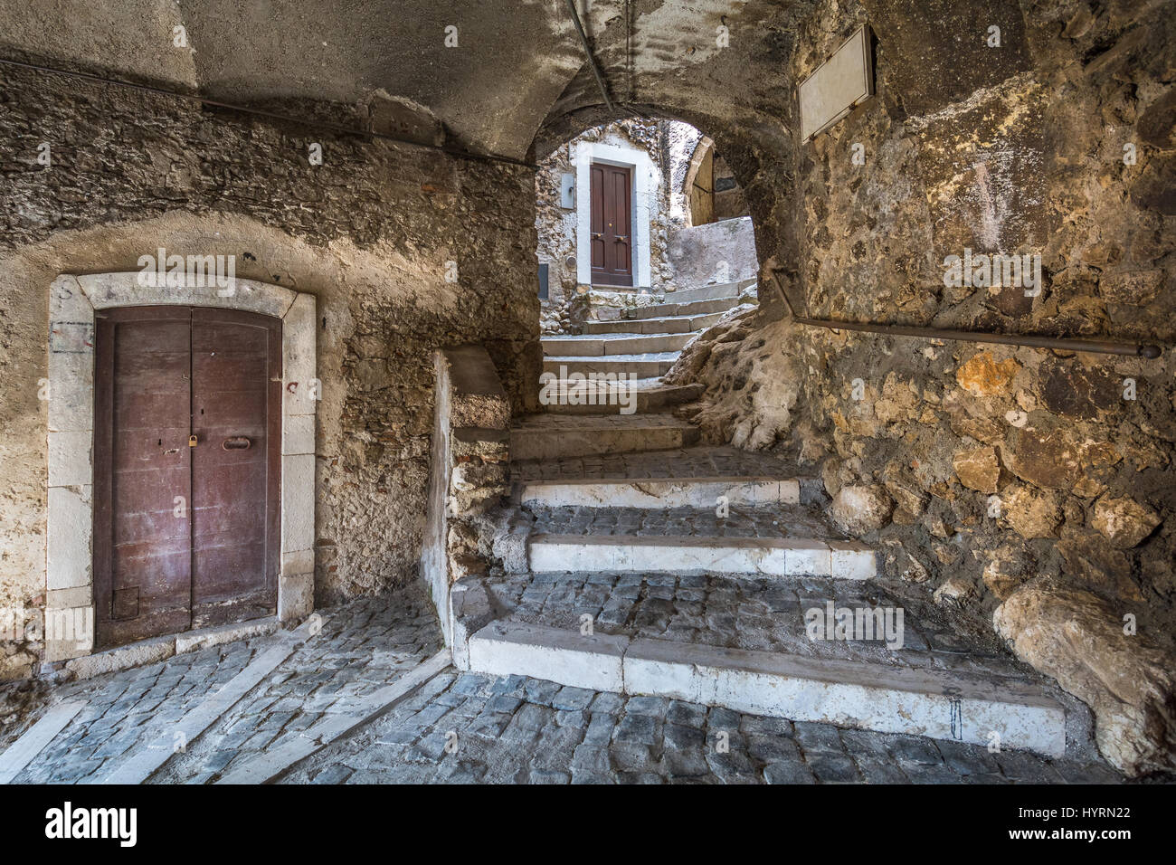 Scenic sight in Castel del Monte, L'Aquila Province, Abruzzo (Italy ...