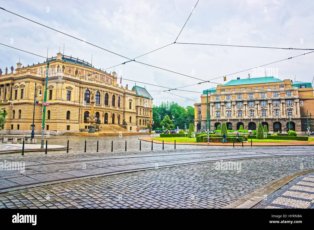 Rudolfinum and Charles University on Jan Palach Square in Prague, Czech ...