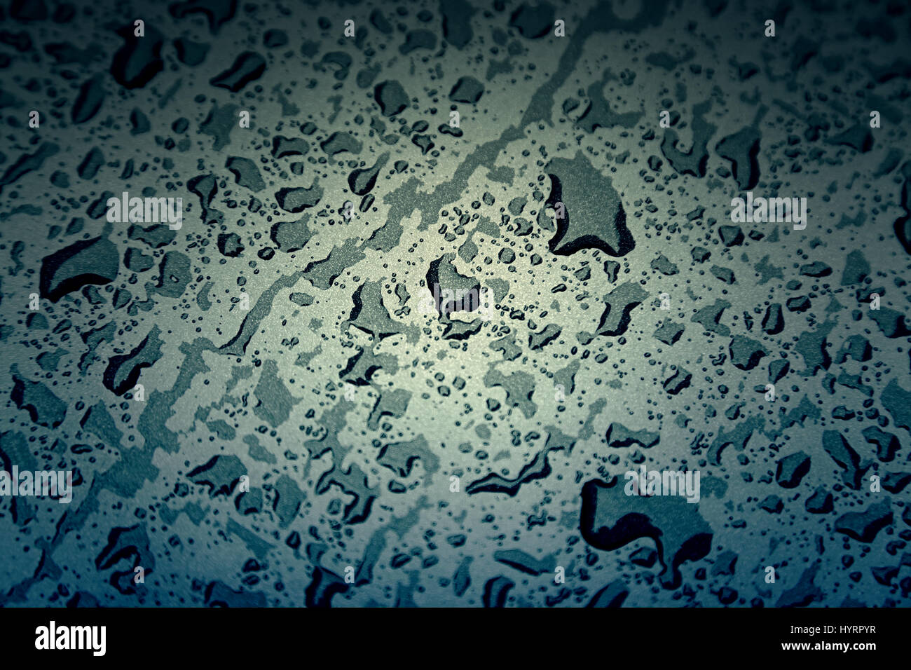 Wet metal, detail of raindrops, rain Stock Photo - Alamy