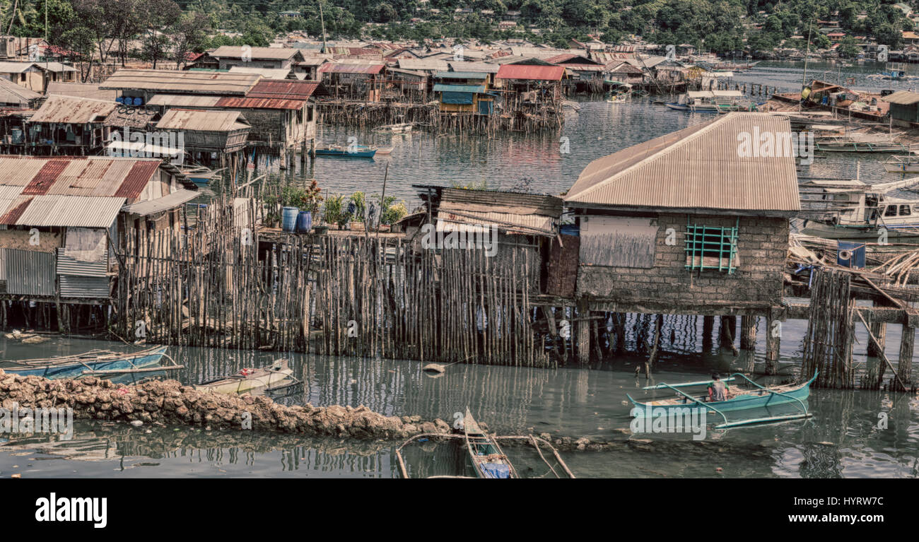 blur philippines house in the slum for poor people concept of poverty ...