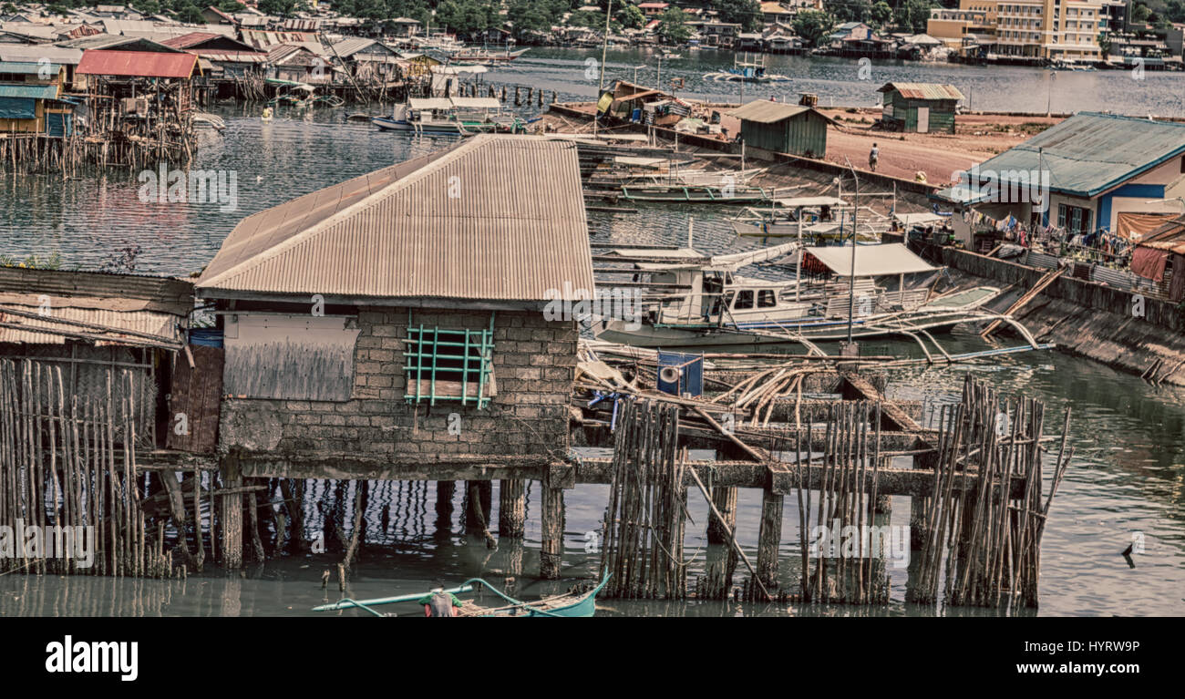 blur philippines house in the slum for poor people concept of poverty ...