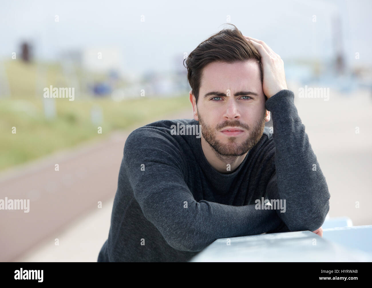 Male fashion model outdoors hi-res stock photography and images - Alamy