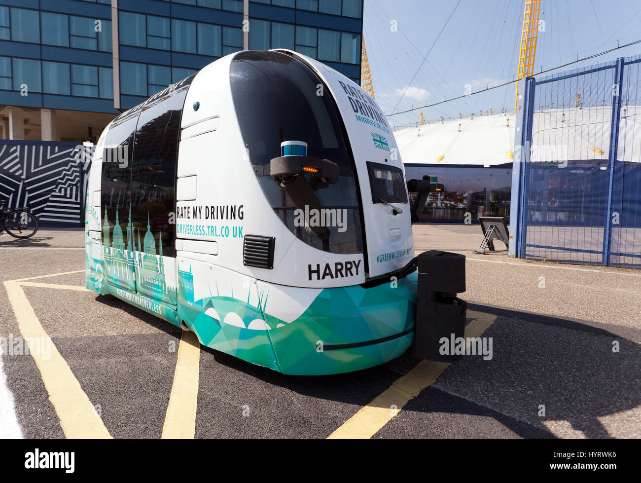 A Driverless shuttle in North Greenwich being trialled by the GATEway ...