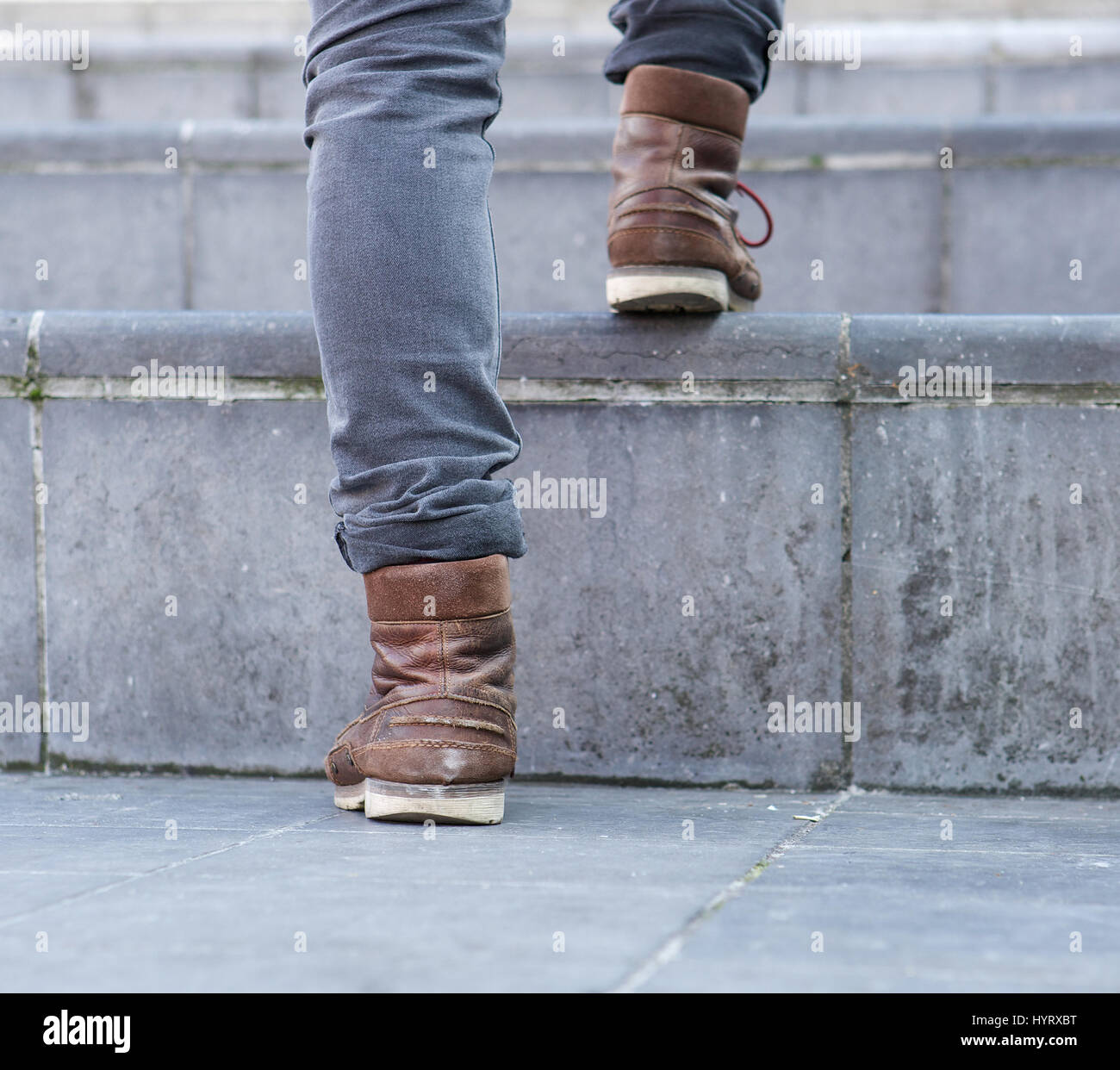 Old man walking down steps hi-res stock photography and images - Alamy
