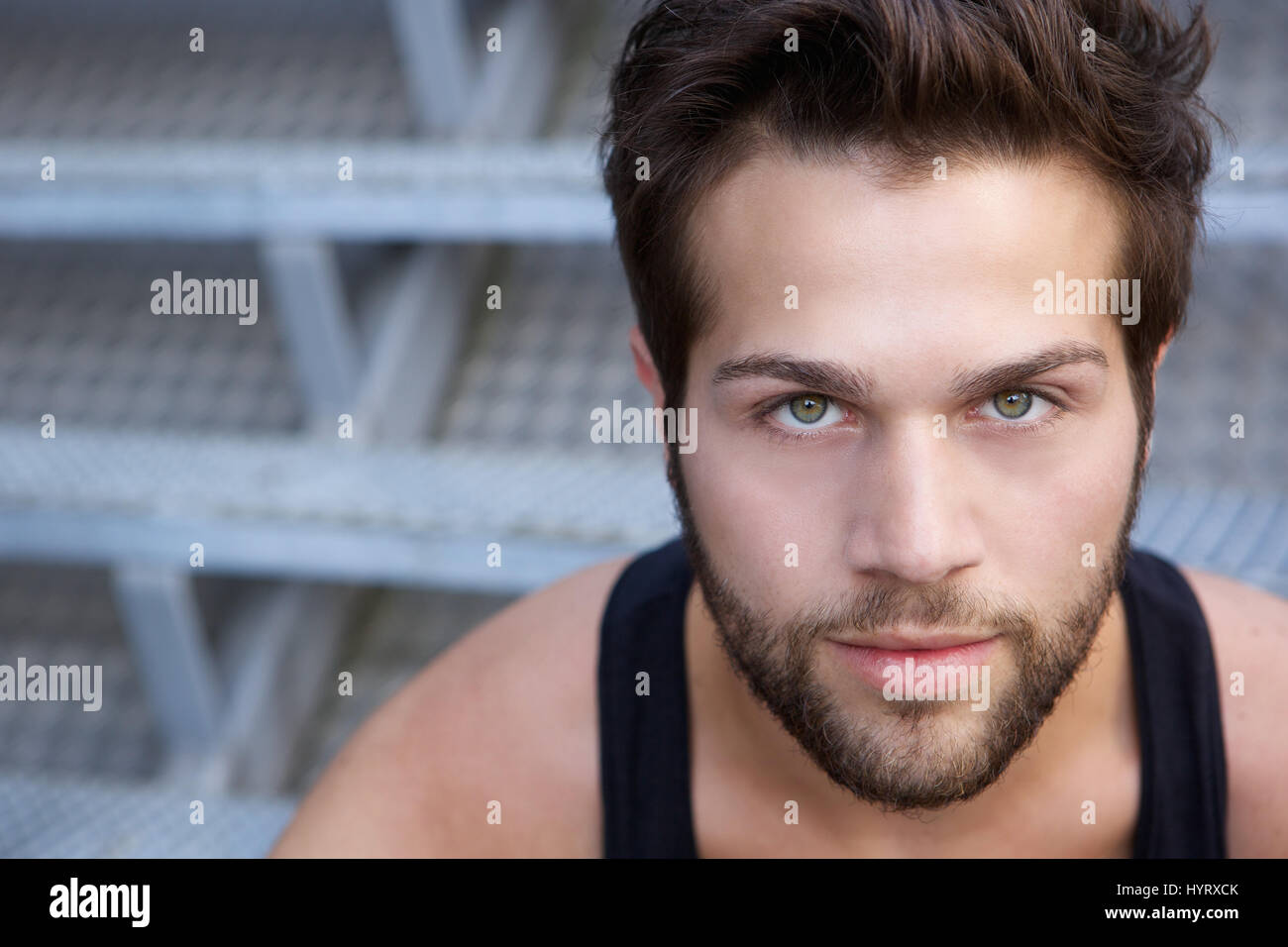 Close up serious beard young hi-res stock photography and images - Alamy