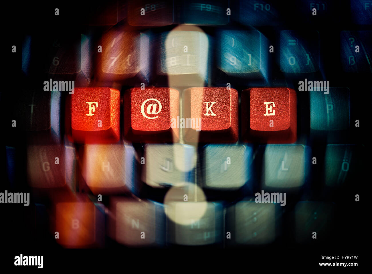 Fake buttons on computer keyboard Stock Photo - Alamy