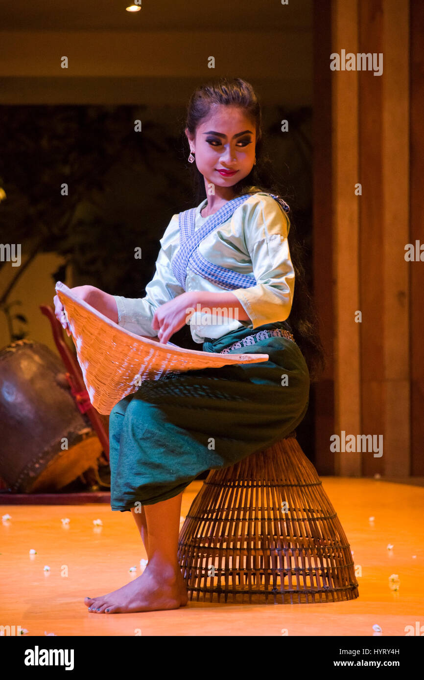 Vertical view of the traditional Fishing Dance in Cambodia Stock Photo ...