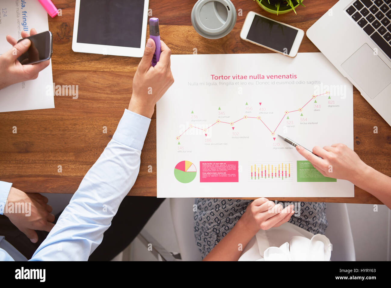 Office desk and some data Stock Photo - Alamy