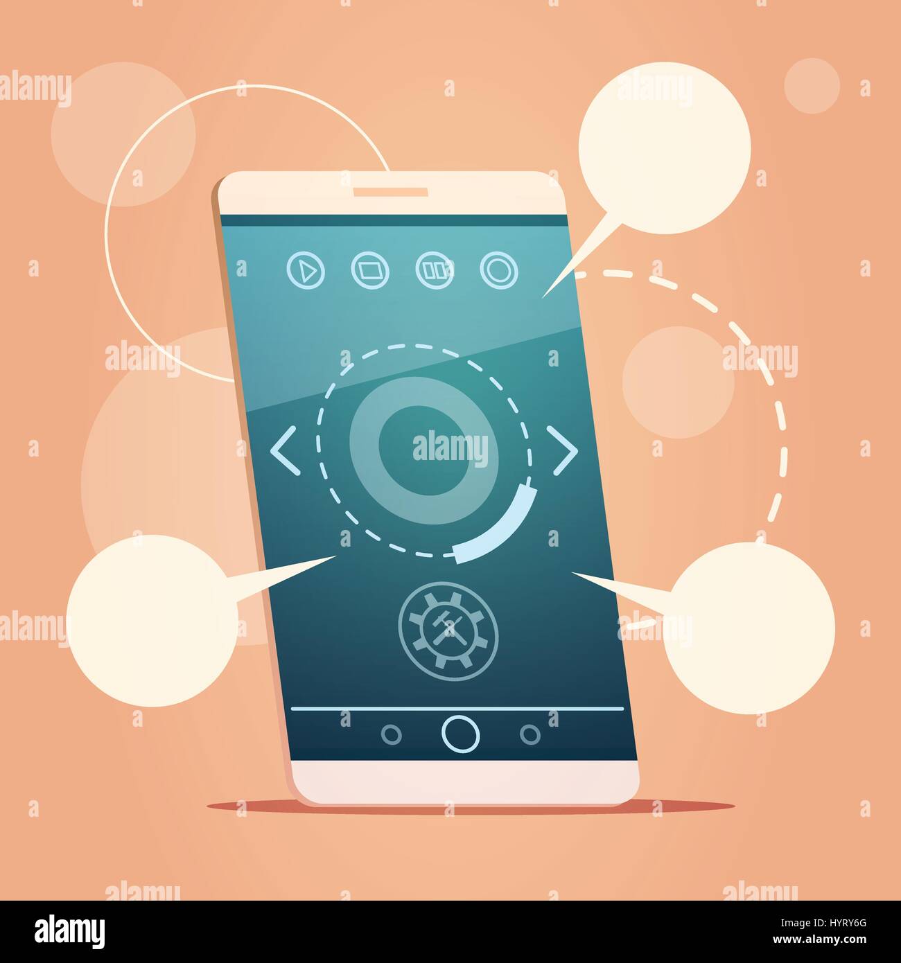 Modern Cell Smart Phone With Chat Bubble Message Sms Communication ...