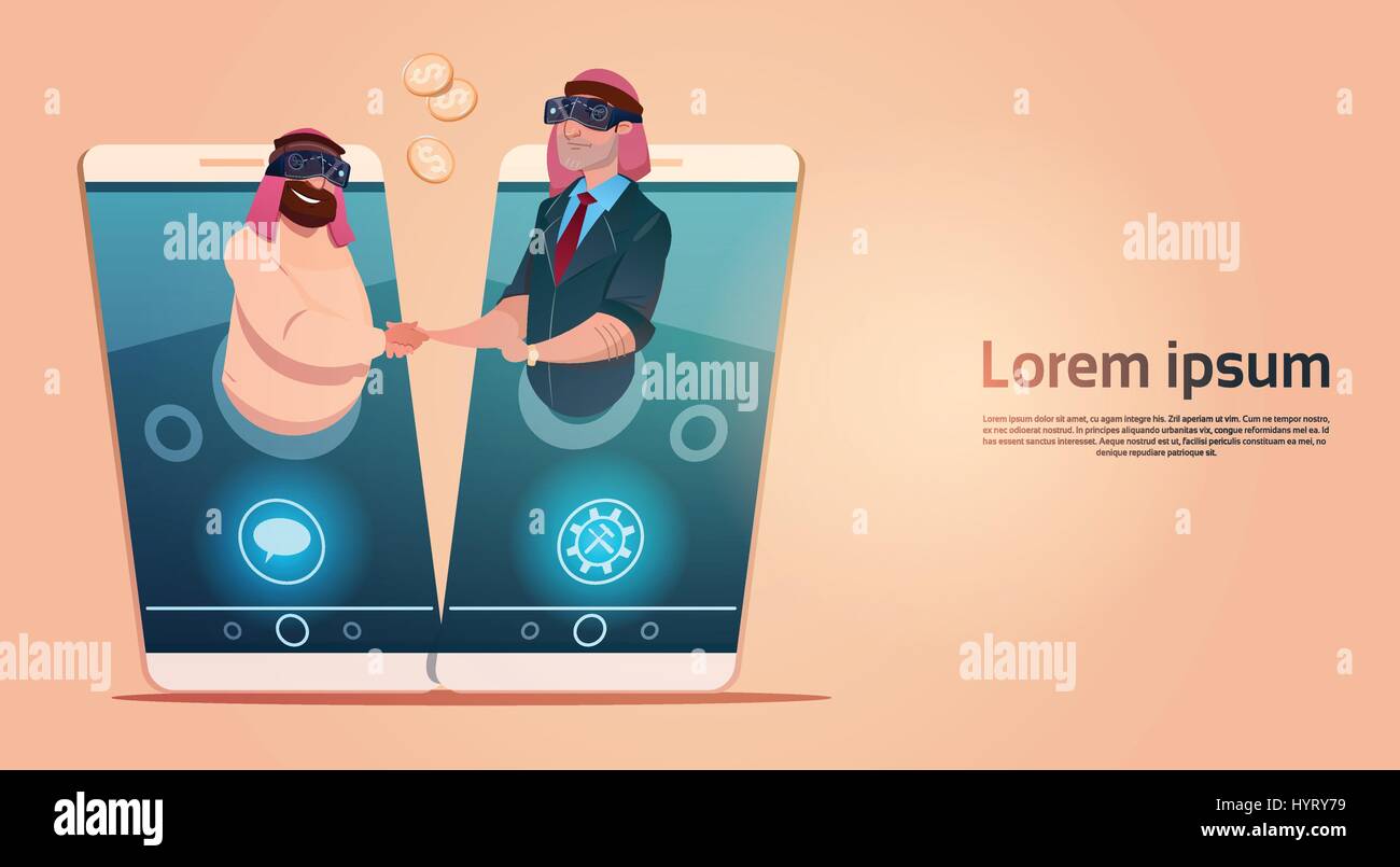 Virtual handshake Stock Vector Images - Alamy