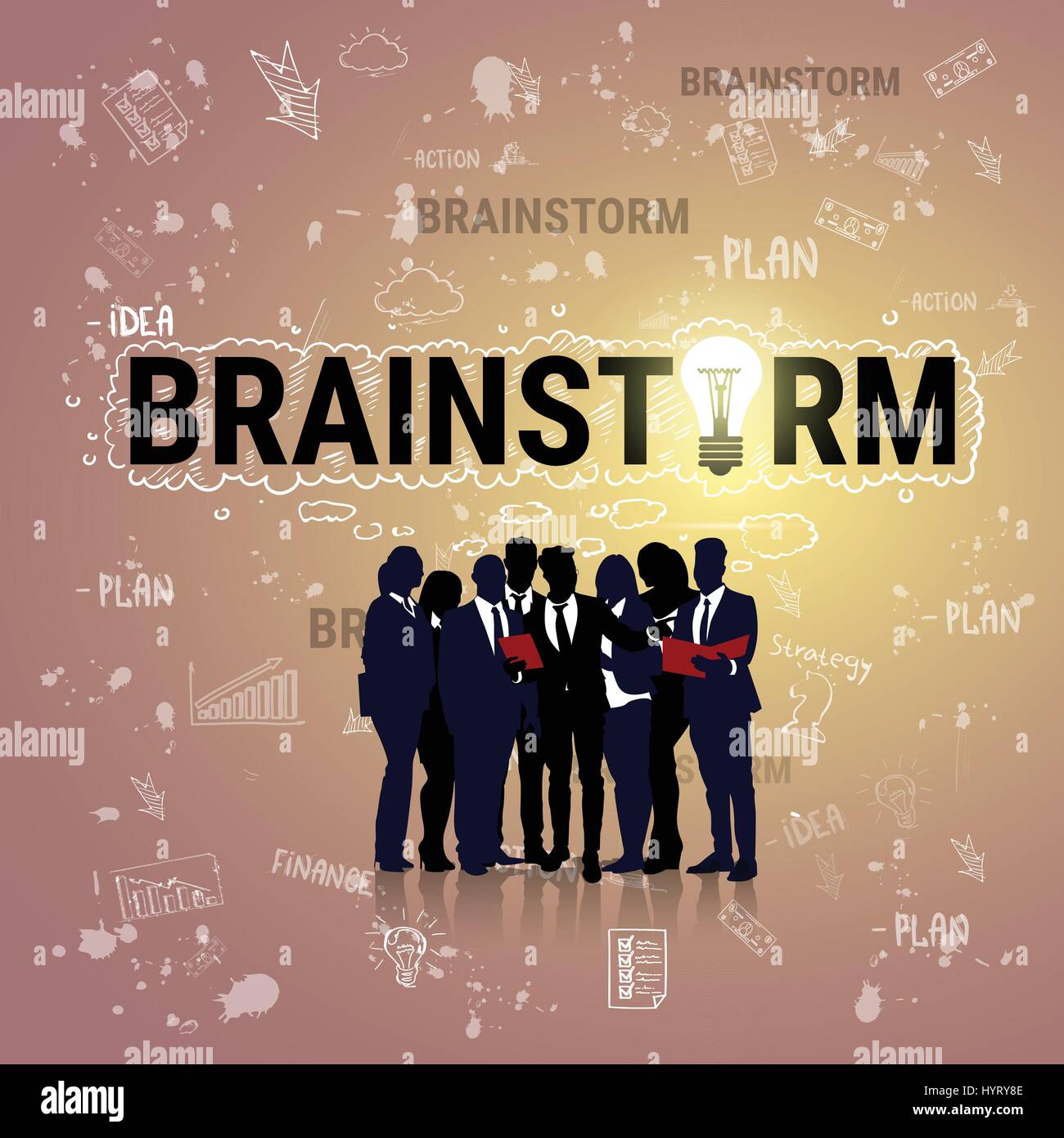 Businesspeople Group Team Brainstorm Business Plan Strategy Concept ...