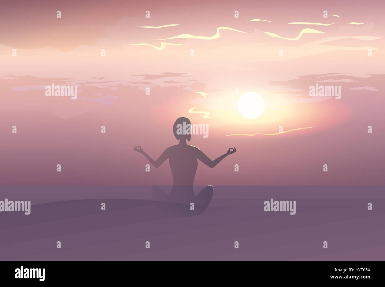 Yoga Sport Fitness Woman Exercise Workout Silhouettes Girl Sunset ...