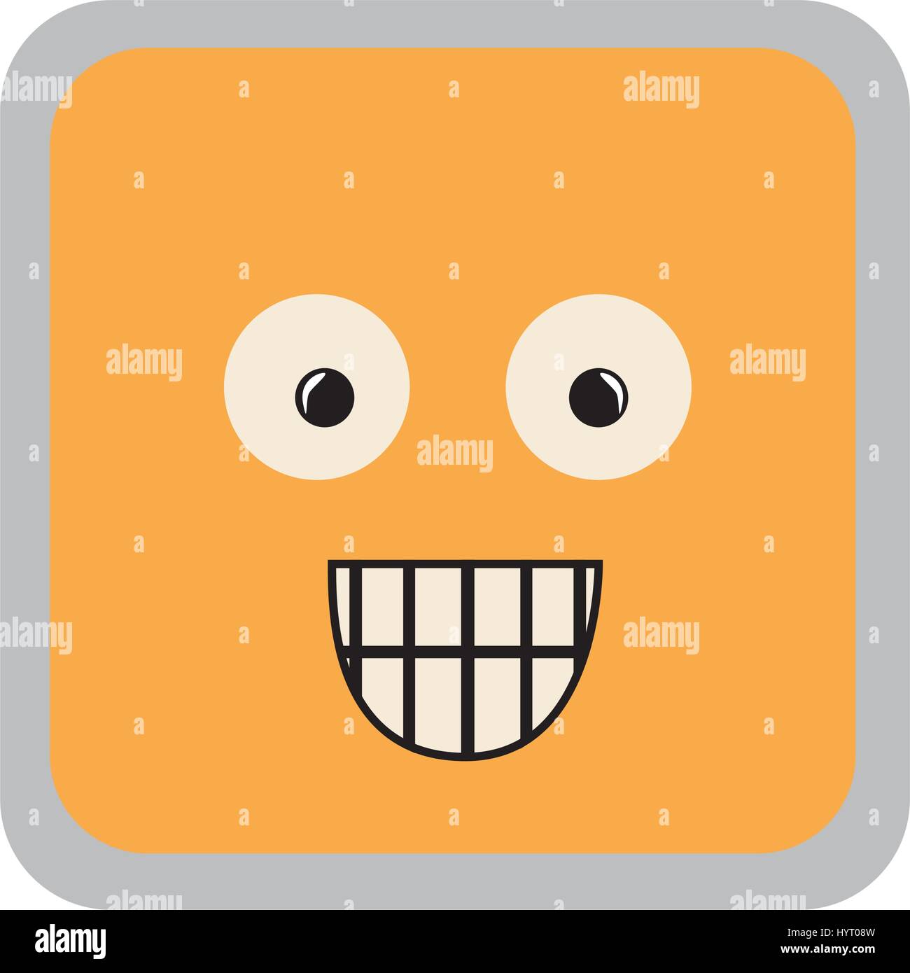 square colorful shape emoticon surprised expression Stock Vector Image ...