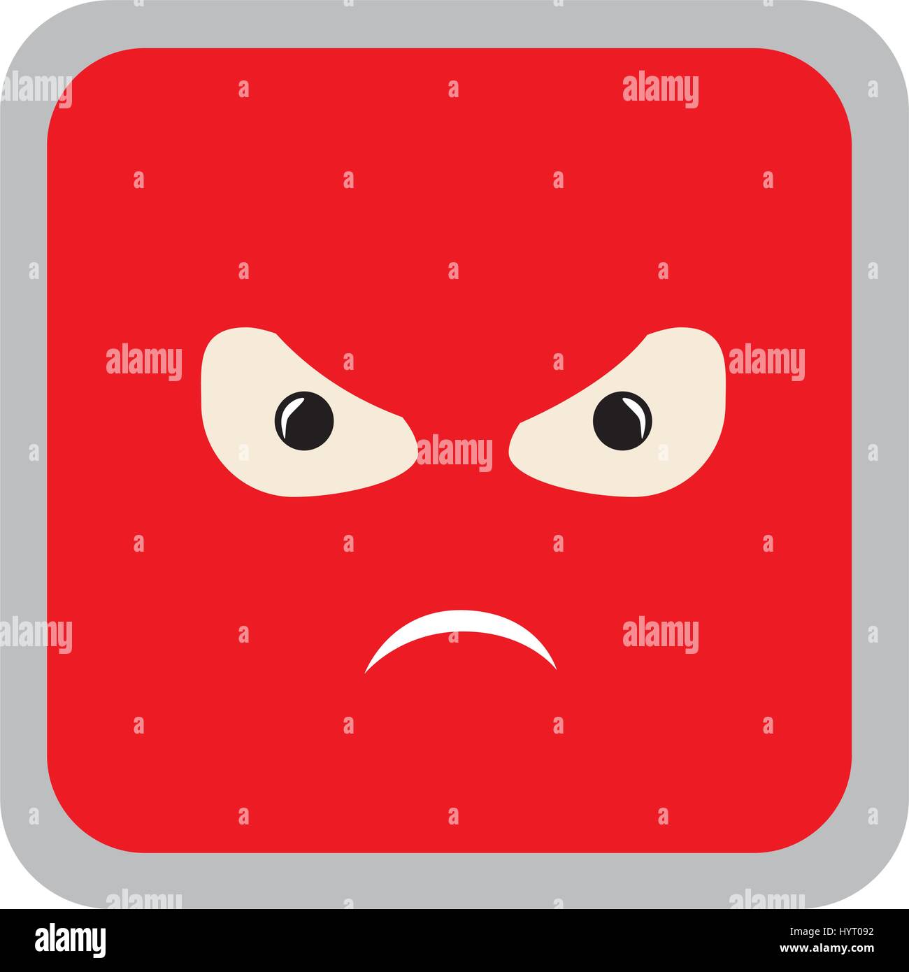Colorful Emoticon Furious Face Expression High Resolution Stock ...