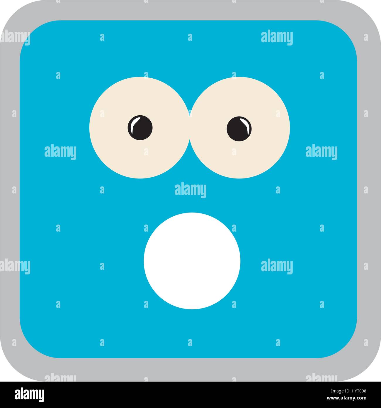 square colorful shape emoticon puzzled expression Stock Vector Image ...