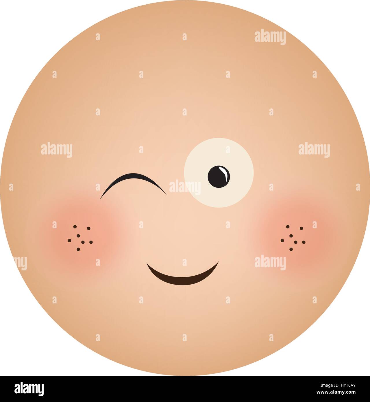 Human face emoticon winking expression hi-res stock photography and ...