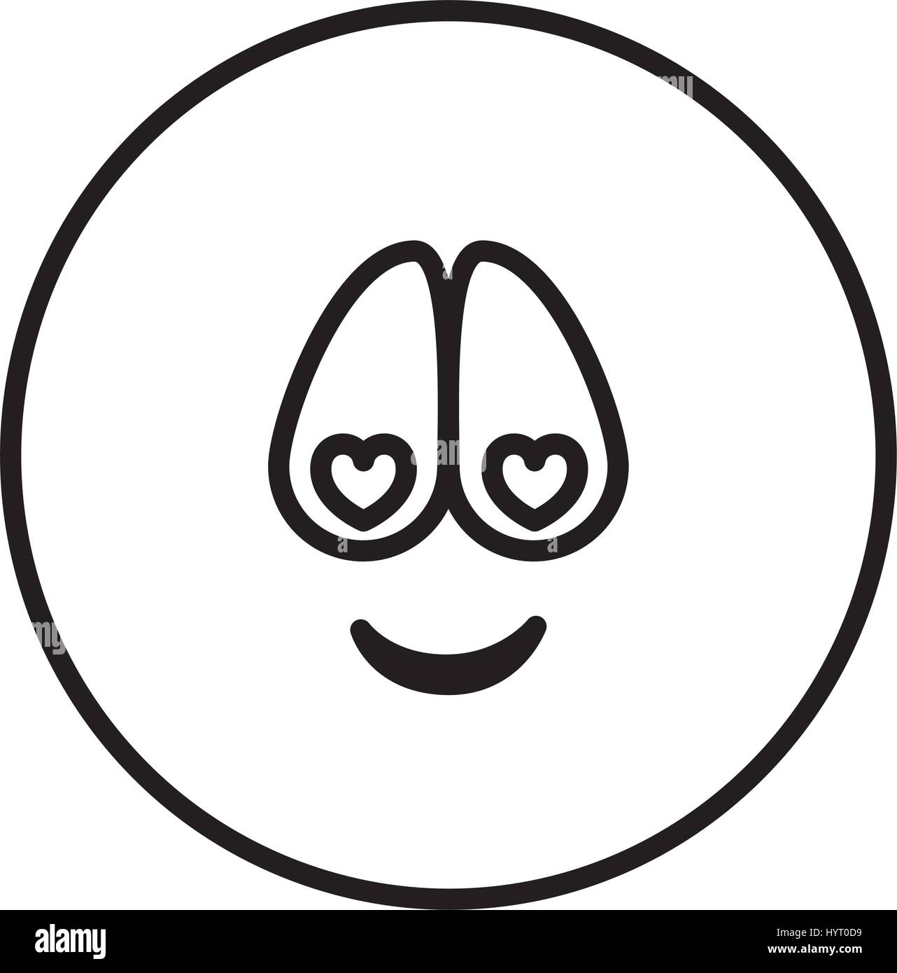 silhouette emoticon charmed face expression Stock Vector Image & Art ...