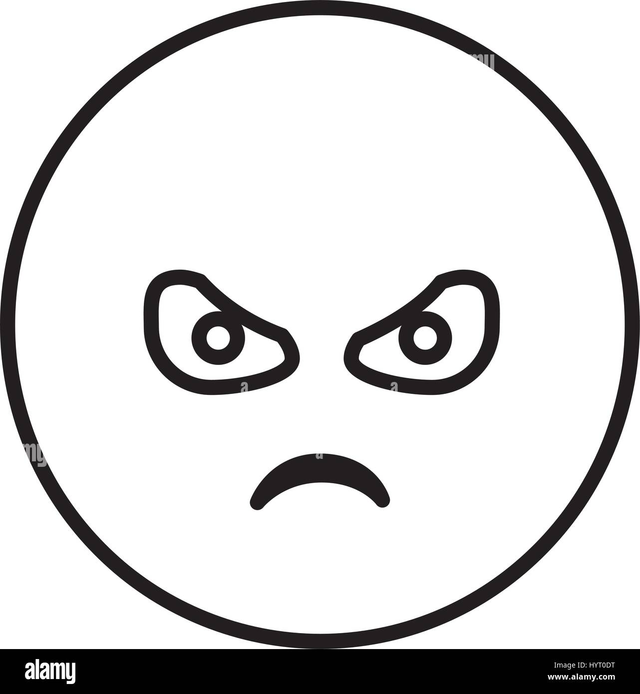silhouette emoticon face furious expression Stock Vector Image & Art ...