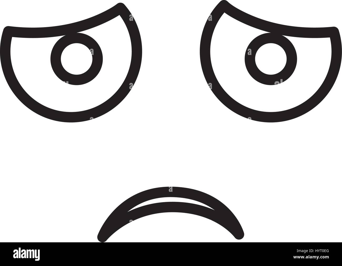 sketch silhouette emoticon dissapointed expression Stock Vector Image ...