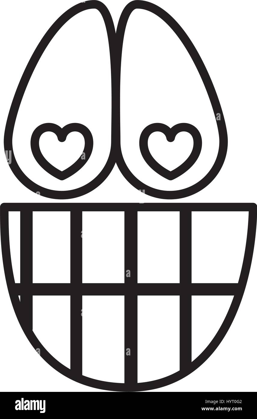 sketch silhouette emoticon happy in love expression Stock Vector Image ...