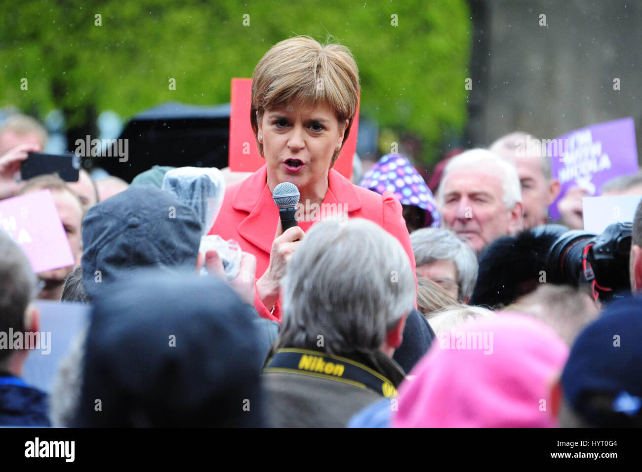 SNP leader and First Minister Nicola Sturgeon speaking in Edinburgh ...