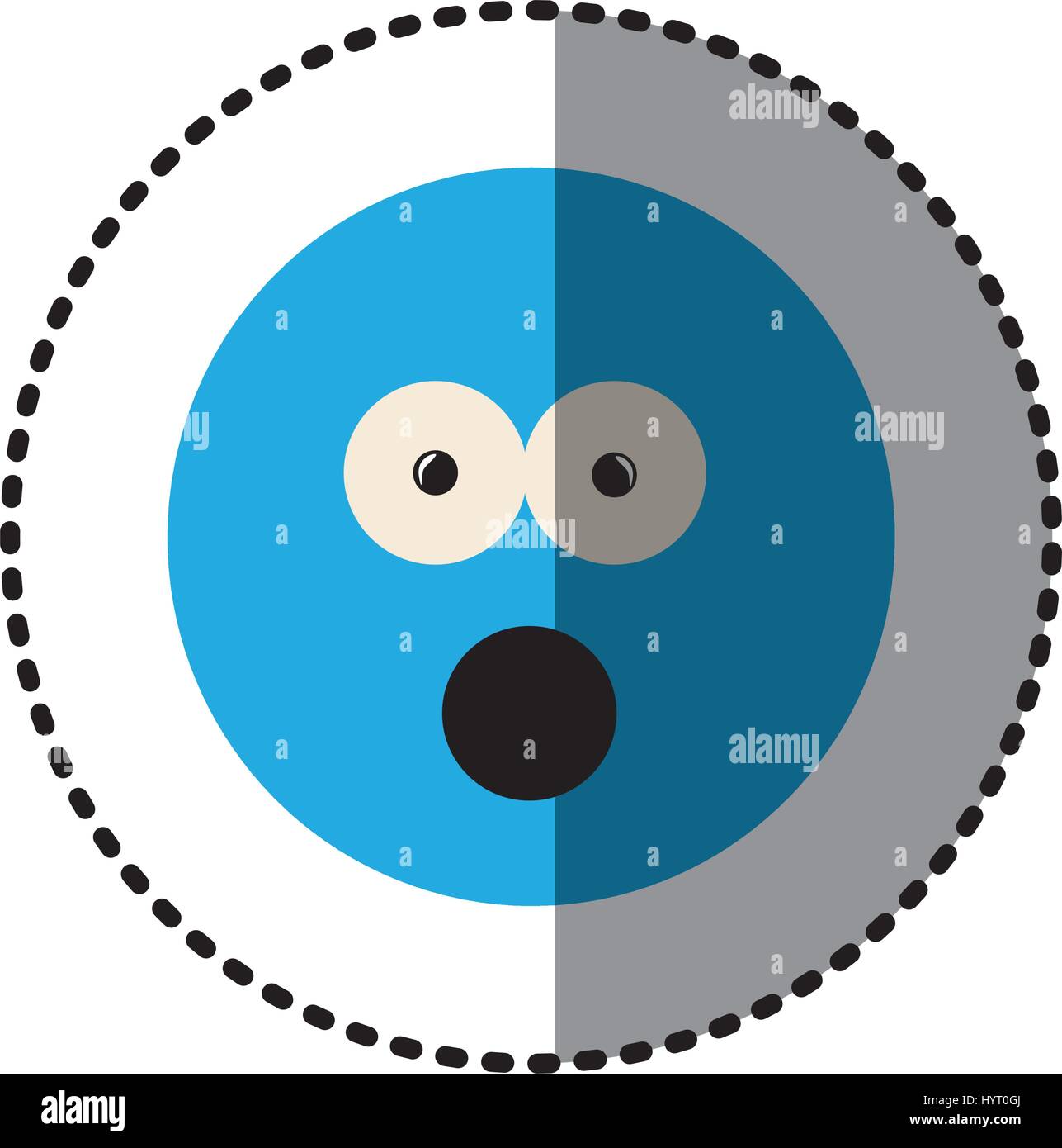 sticker colorful emoticon puzzled face expression Stock Vector Image ...