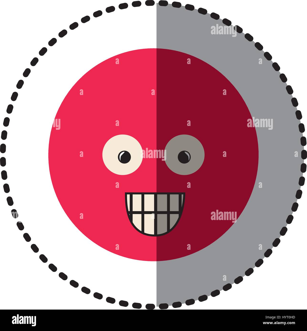 sticker colorful emoticon surprised face expression Stock Vector Image ...