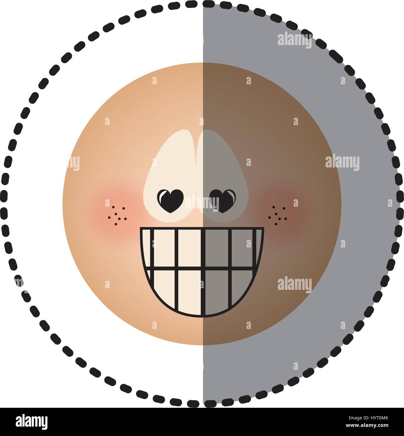 sticker human face emoticon crazy in love expression Stock Vector Image ...
