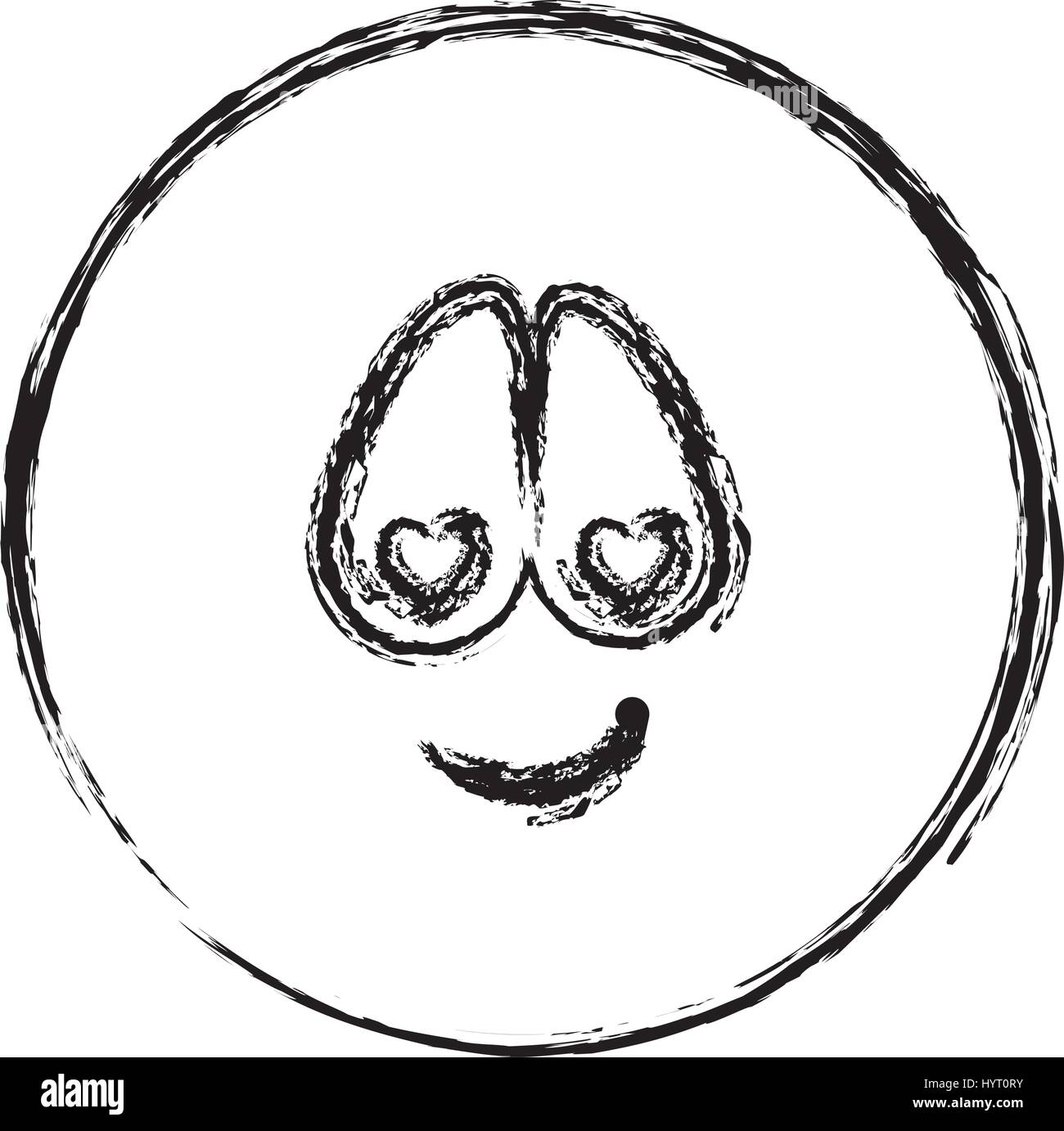 blurred silhouette emoticon charmed face expression Stock Vector Image ...