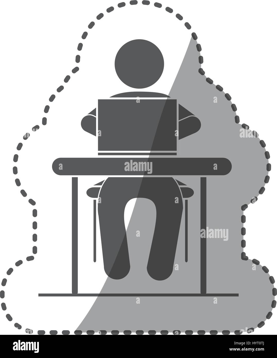 Black silhouette pictogram male sitting Stock Vector Images - Alamy