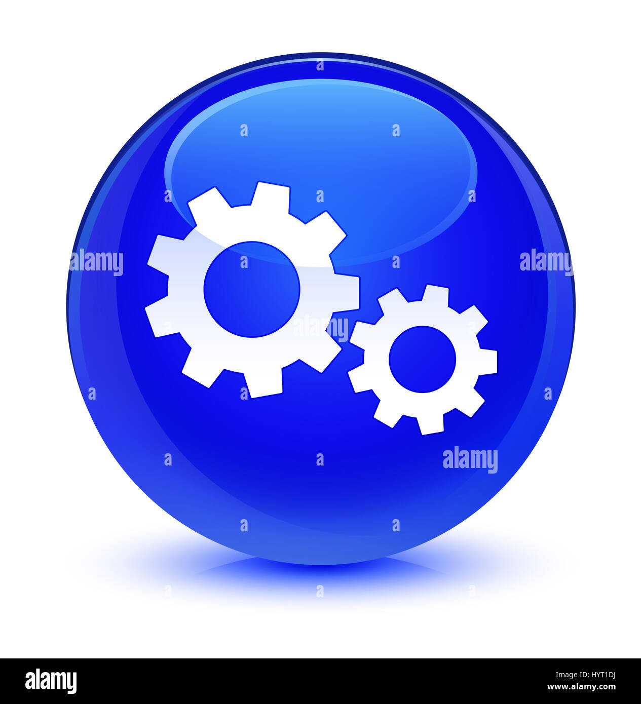 Process icon isolated on glassy blue round button abstract illustration ...