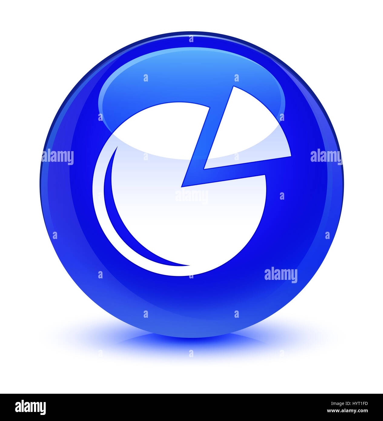 Graph icon isolated on glassy blue round button abstract illustration ...