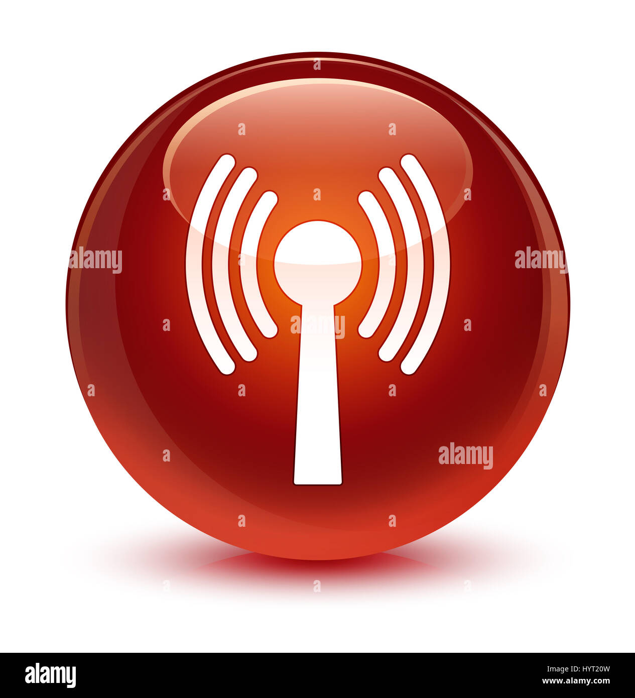 Wlan network icon isolated on glassy brown round button abstract ...