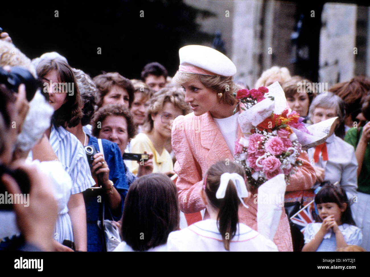 Princess Diana visiting Warwick July 8th 1986 Stock Photo - Alamy