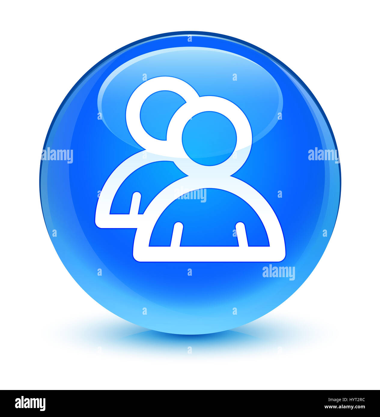 Group icon isolated on glassy cyan blue round button abstract ...