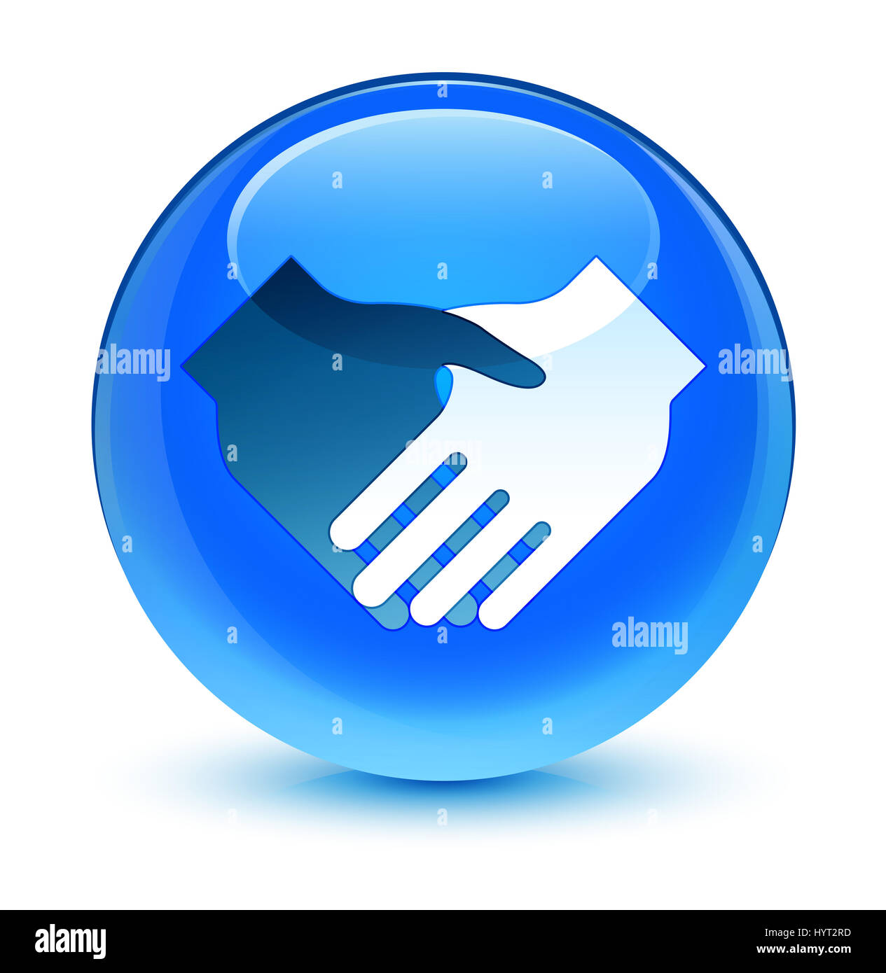 Blue sign handshake symbol icon hi-res stock photography and images - Alamy
