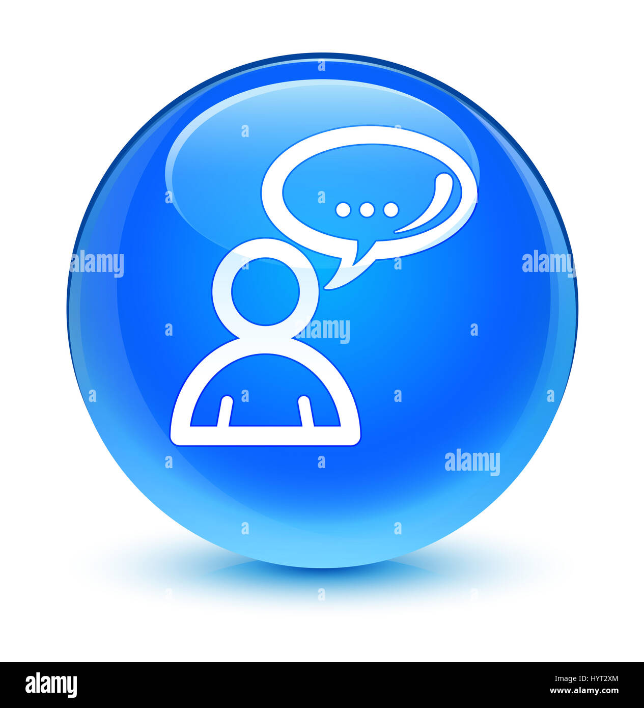 Social network icon isolated on glassy cyan blue round button abstract ...
