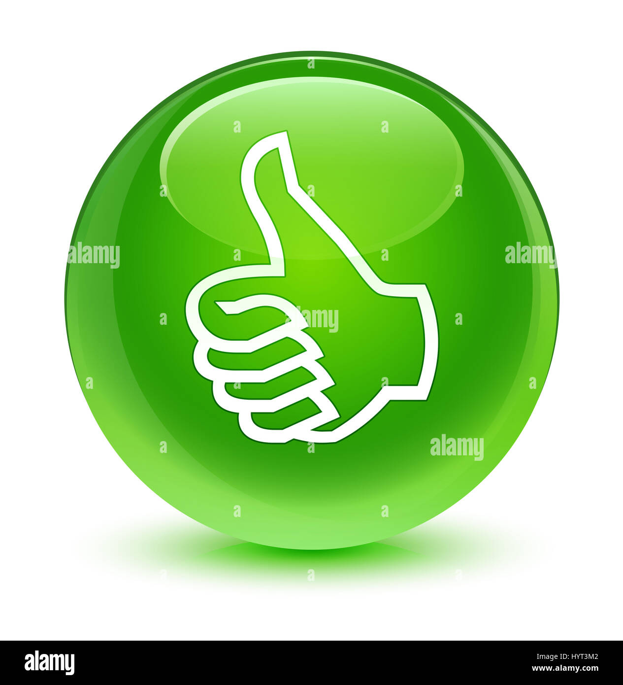 Like icon isolated on glassy green round button abstract illustration ...