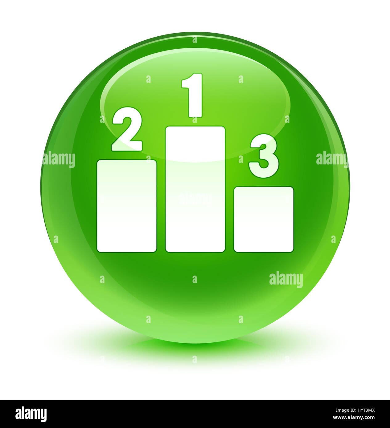 Podium icon isolated on glassy green round button abstract illustration ...