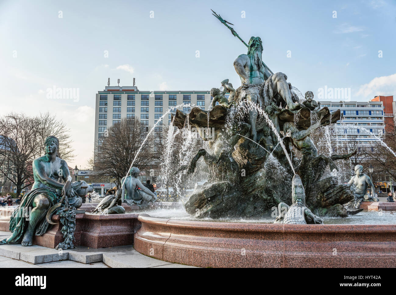 Neptun Fountain in East Berlin, Germany Stock Photo - Alamy