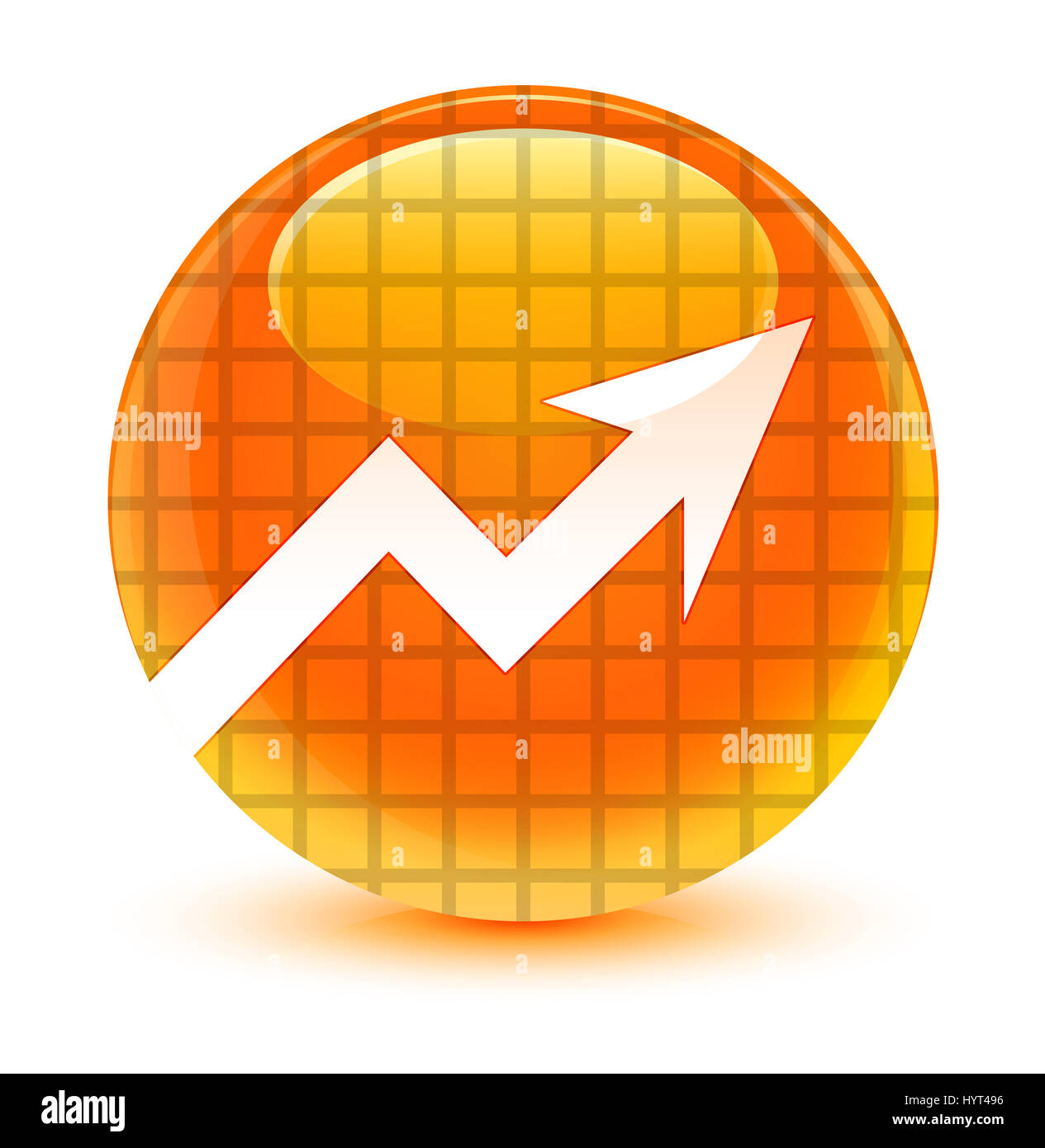 Business graph icon isolated on glassy orange round button abstract ...
