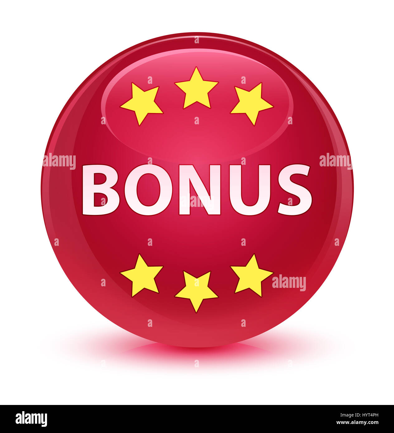 Bonus stars icon isolated on glassy pink round button abstract illustration Stock Photo - Alamy