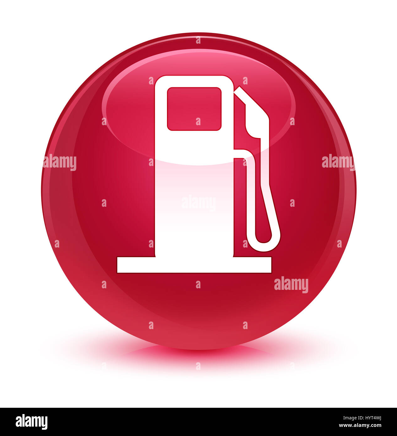 Fuel dispenser icon isolated on glassy pink round button abstract ...