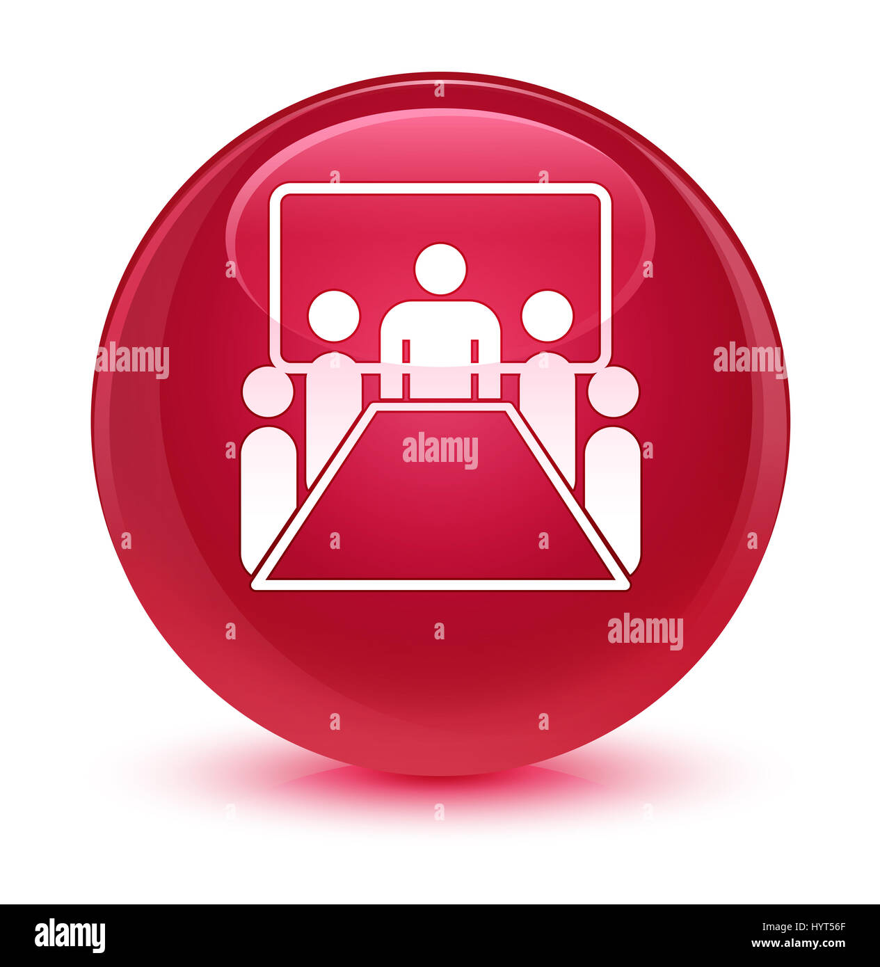 Meeting room icon isolated on glassy pink round button abstract ...