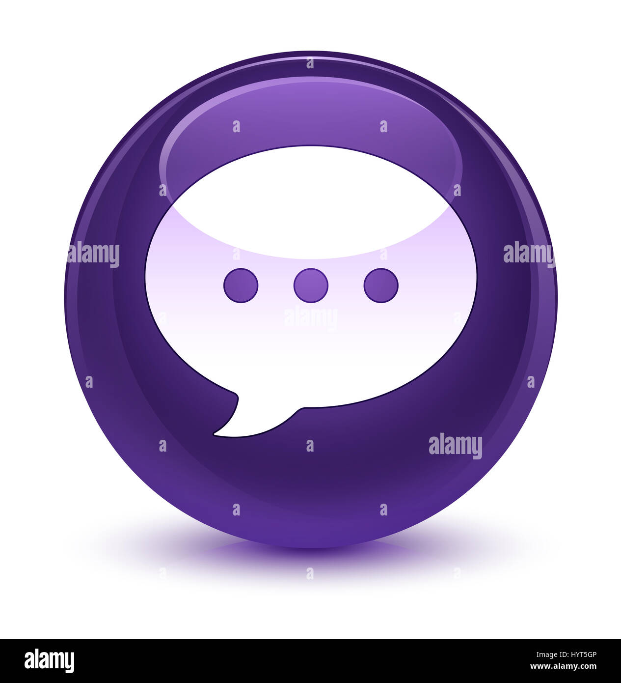 Conversation icon isolated on glassy purple round button abstract ...