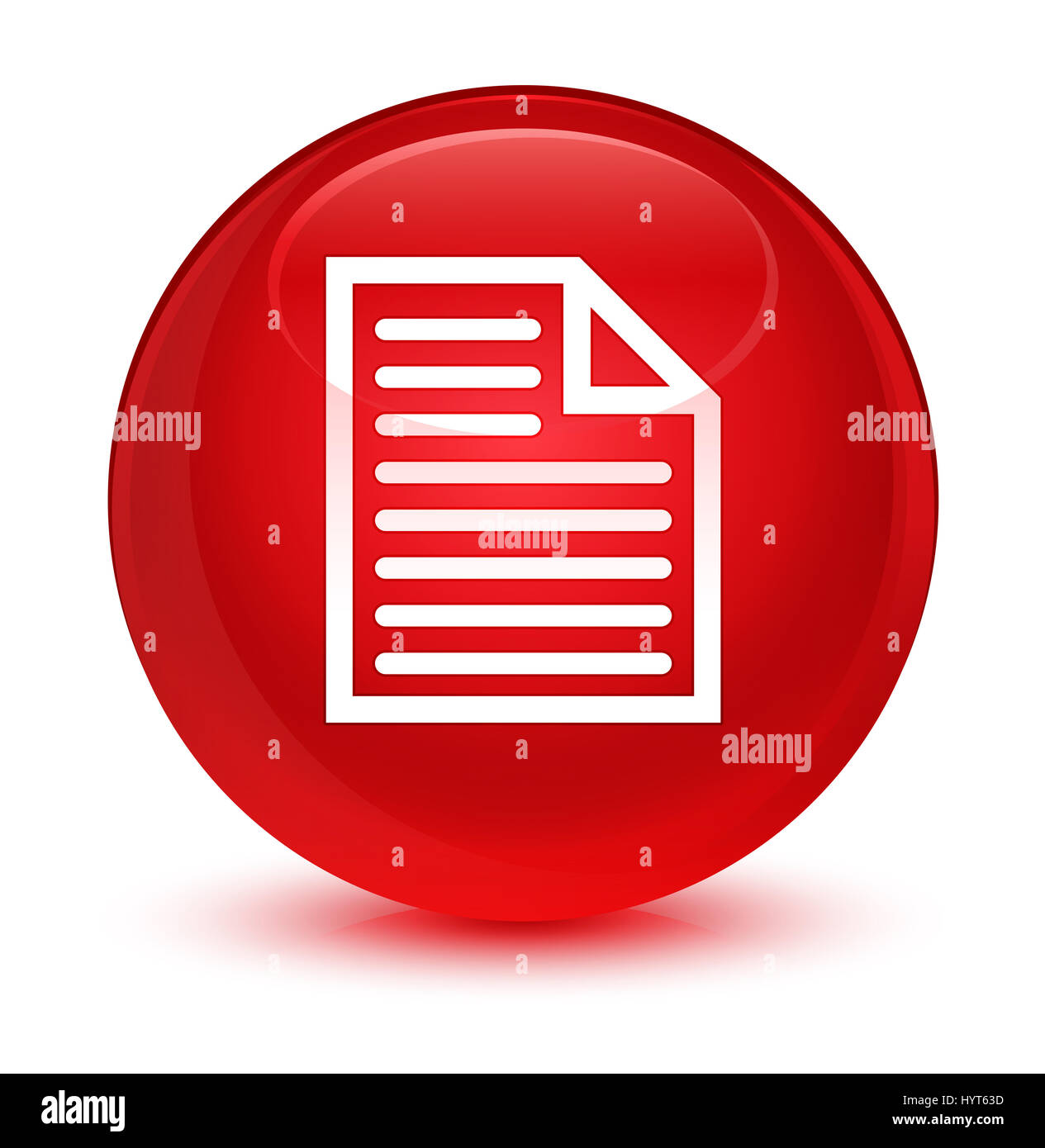 Document page icon isolated on glassy red round button abstract ...